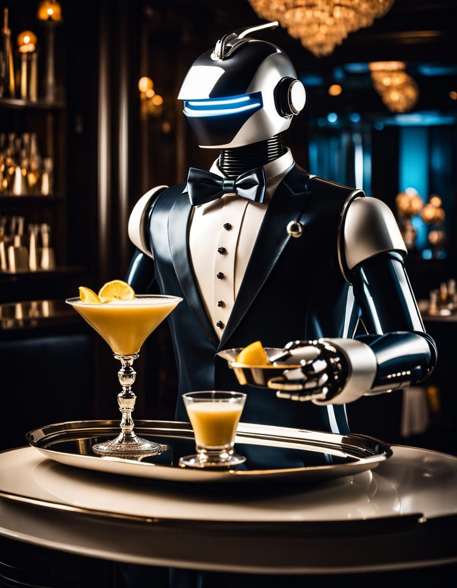 Fancy Robot Host - AI Generated Artwork - NightCafe Creator