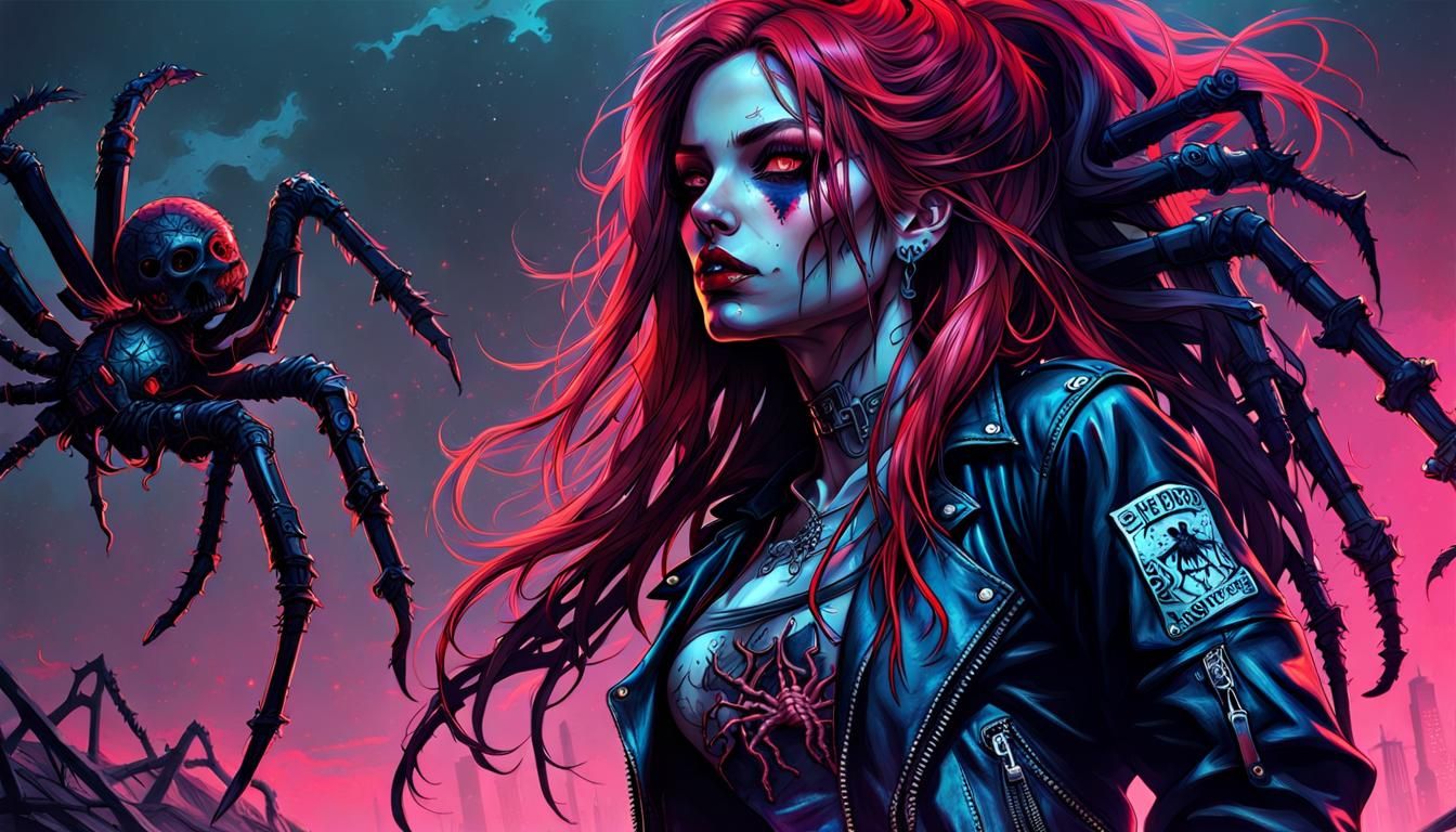 small punk girl spider - AI Generated Artwork - NightCafe Creator