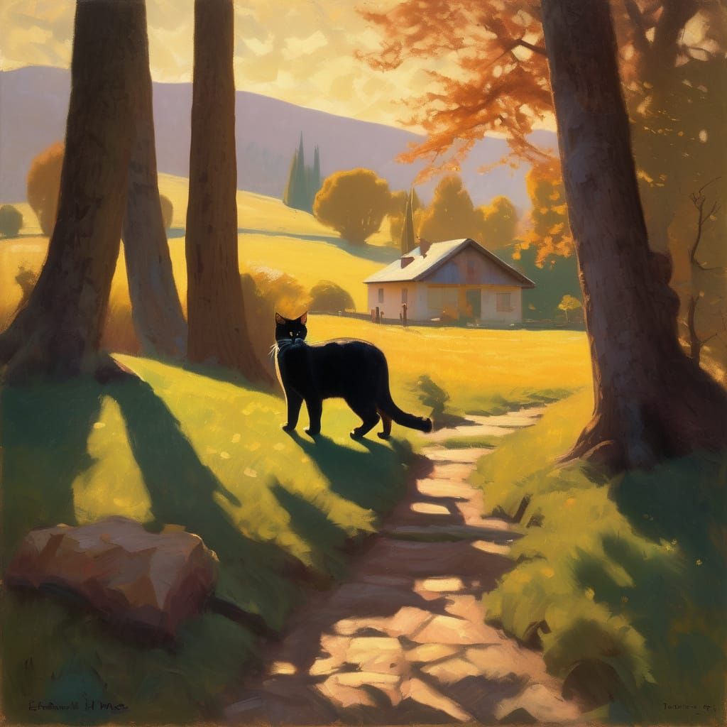 2 cats in the Austrian countryside ::masterpiece