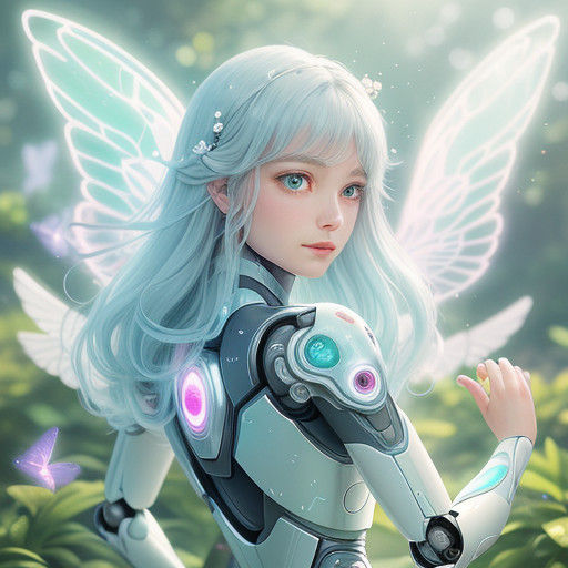 Soothing Digital Goddess in Whimsical Futurism - AI Art