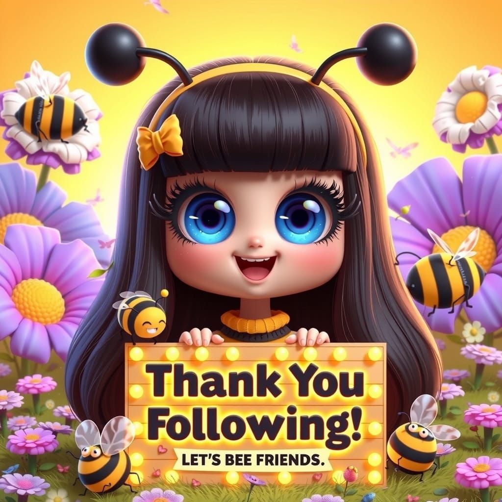 Beeutiful Bumblebee Gratitude Poster in Whimsical ... - AI Art