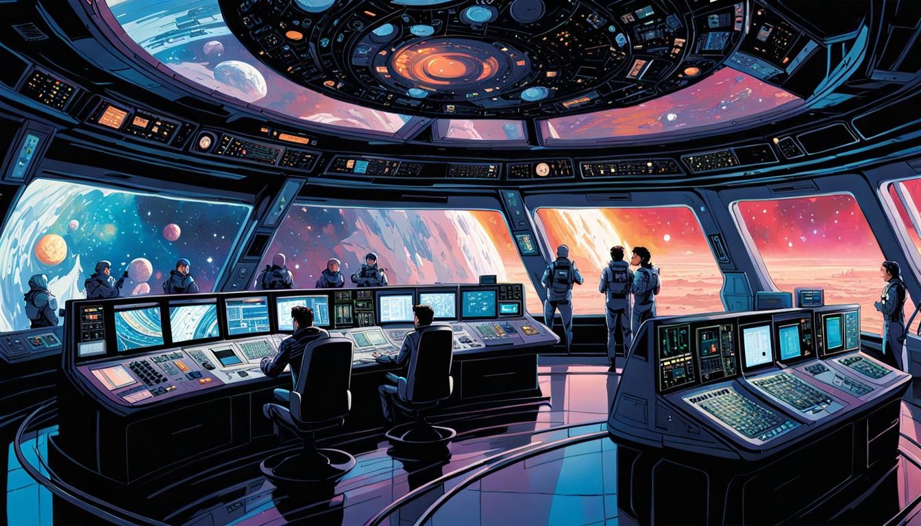 Space Station Control Room. - AI Generated Artwork - NightCafe Creator