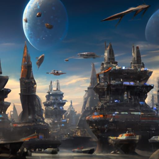 Alien Spaceport - AI Generated Artwork - NightCafe Creator