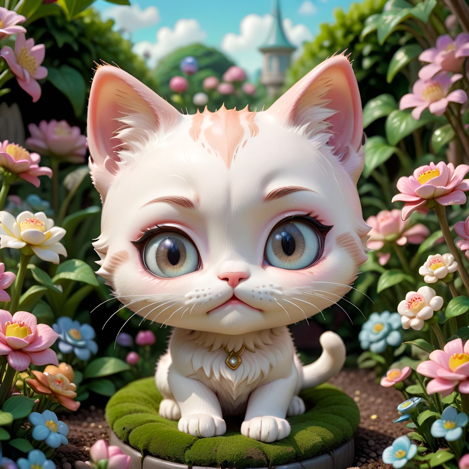 Fiona, the Garden Kitty - AI Generated Artwork - NightCafe Creator
