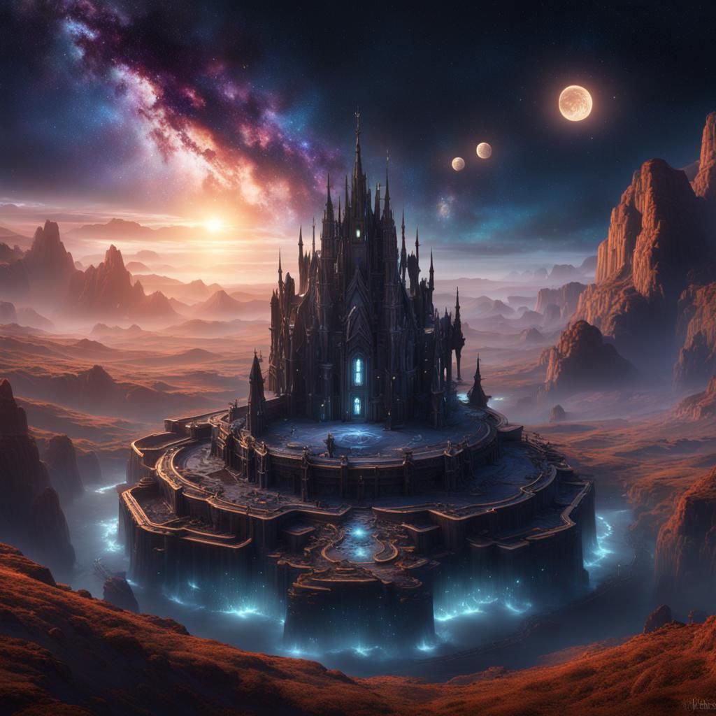 Château spatial - AI Generated Artwork - NightCafe Creator