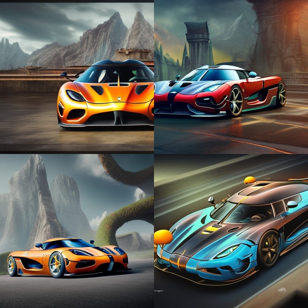 koenigsegg agera on roof - AI Generated Artwork - NightCafe Creator