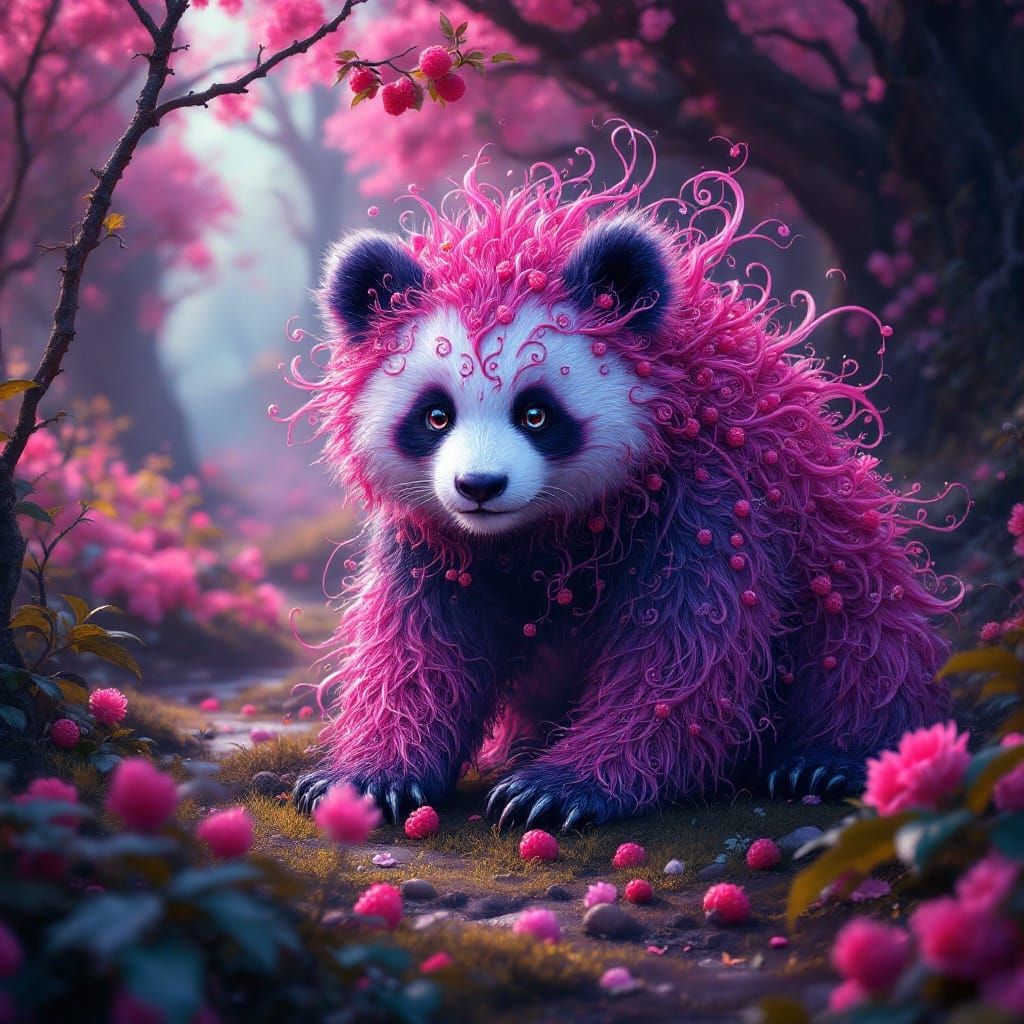 Half Raspberry Panda - Majestic Half-Panda Half-Raspberry Hy...