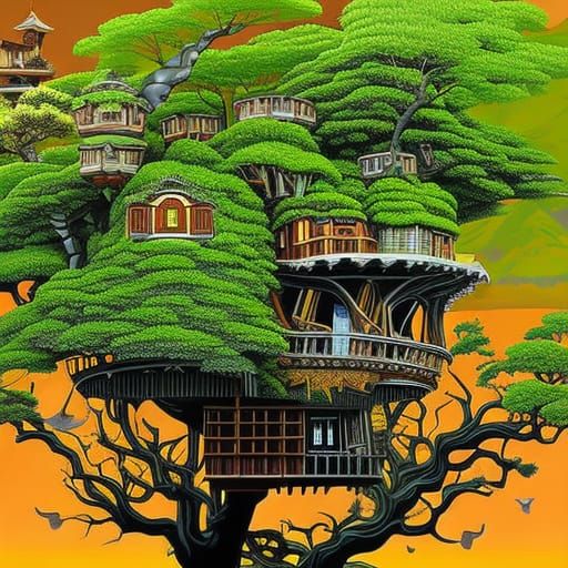 tree house - AI Generated Artwork - NightCafe Creator