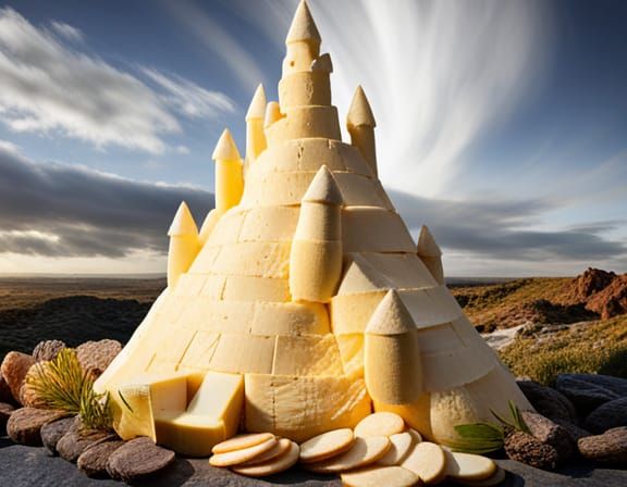 Castle made of cheese - AI Generated Artwork - NightCafe Creator
