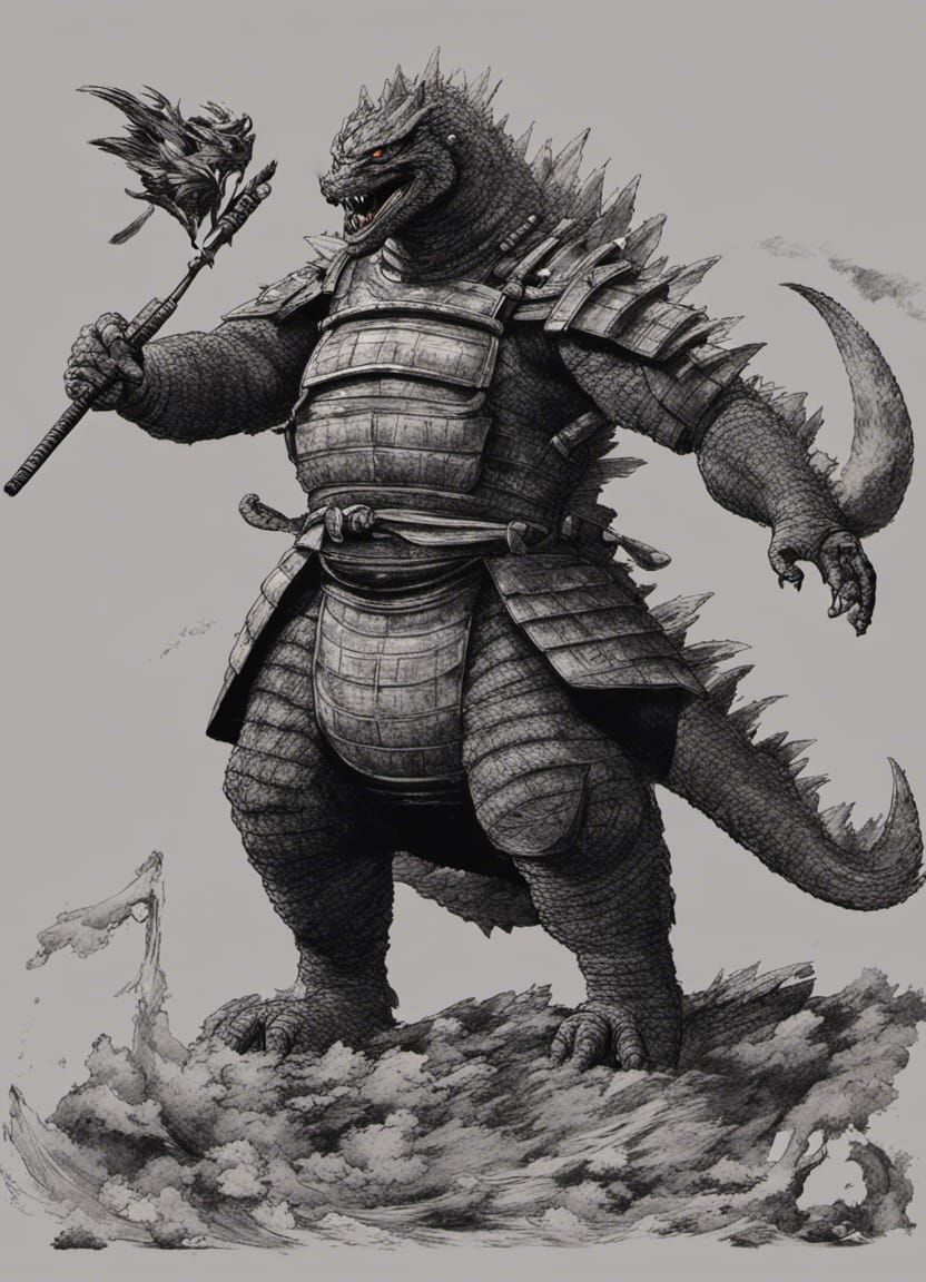 godzilla as a samurai - AI Generated Artwork - NightCafe Creator