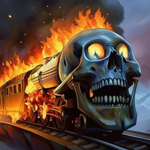 fire train - original and prompts by Gazelli - AI Generated Artwork ...