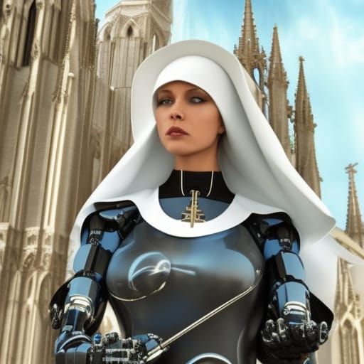 cyborg nun - AI Generated Artwork - NightCafe Creator