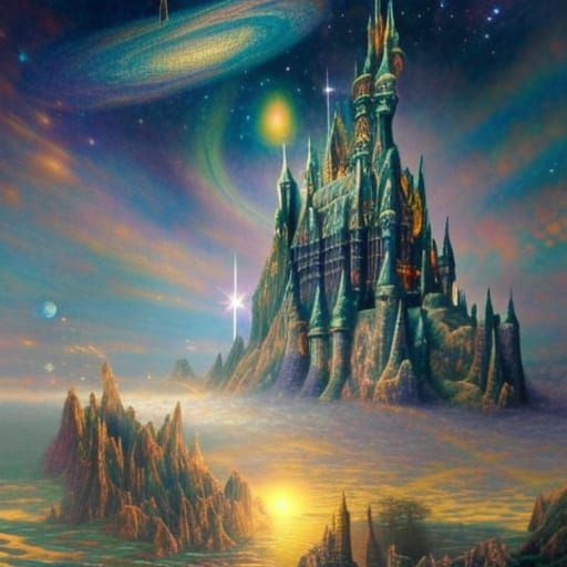 Starry castle - AI Generated Artwork - NightCafe Creator