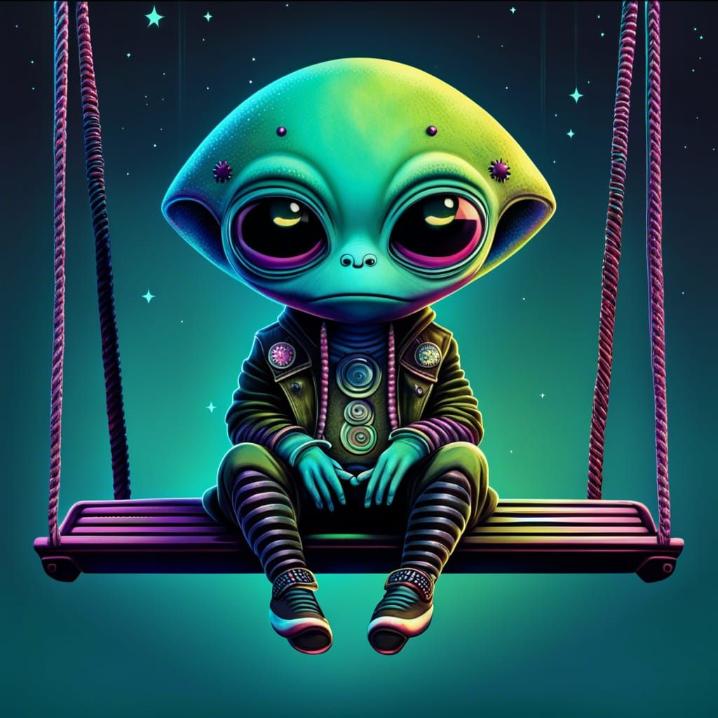 Sad Alien - AI Generated Artwork - NightCafe Creator
