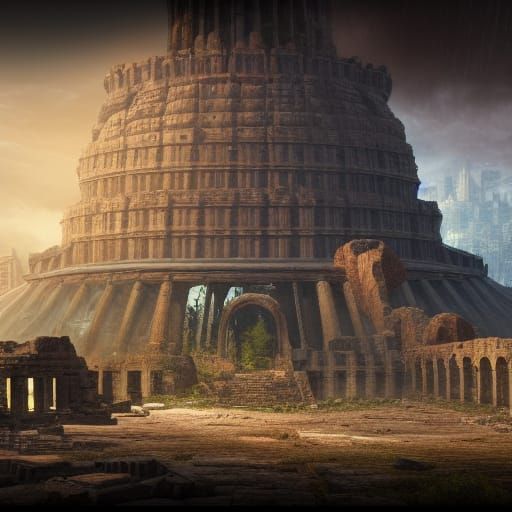 Ancient ruins of new York. Aliens visiting - AI Generated Artwork ...