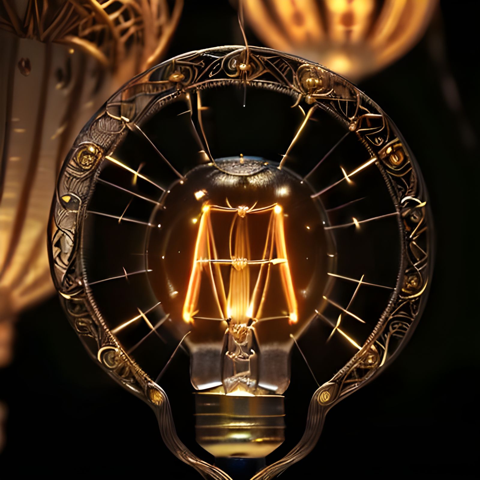 Glowing filament in an Edison light bulb - AI Generated Artwork ...