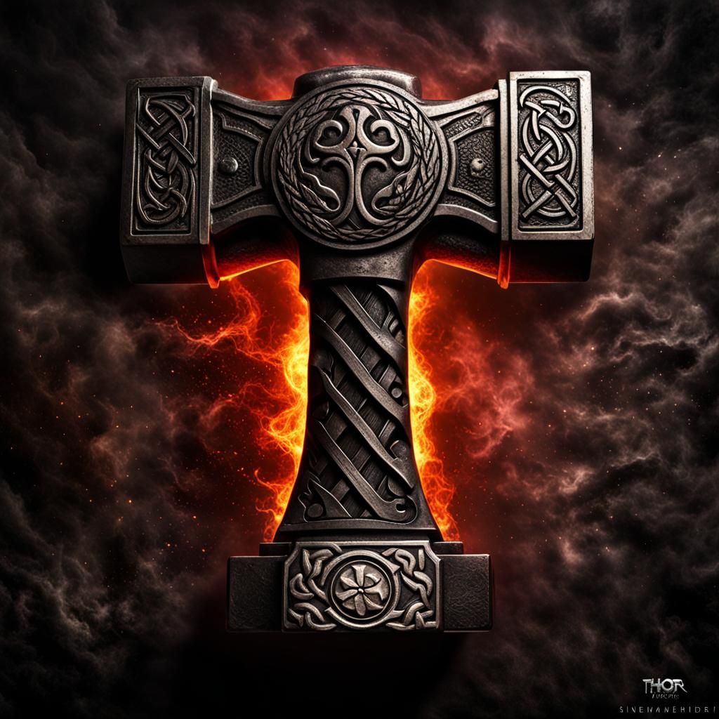 Thor hammer - Norse mithology - Neil Gaiman - AI Generated Artwork ...