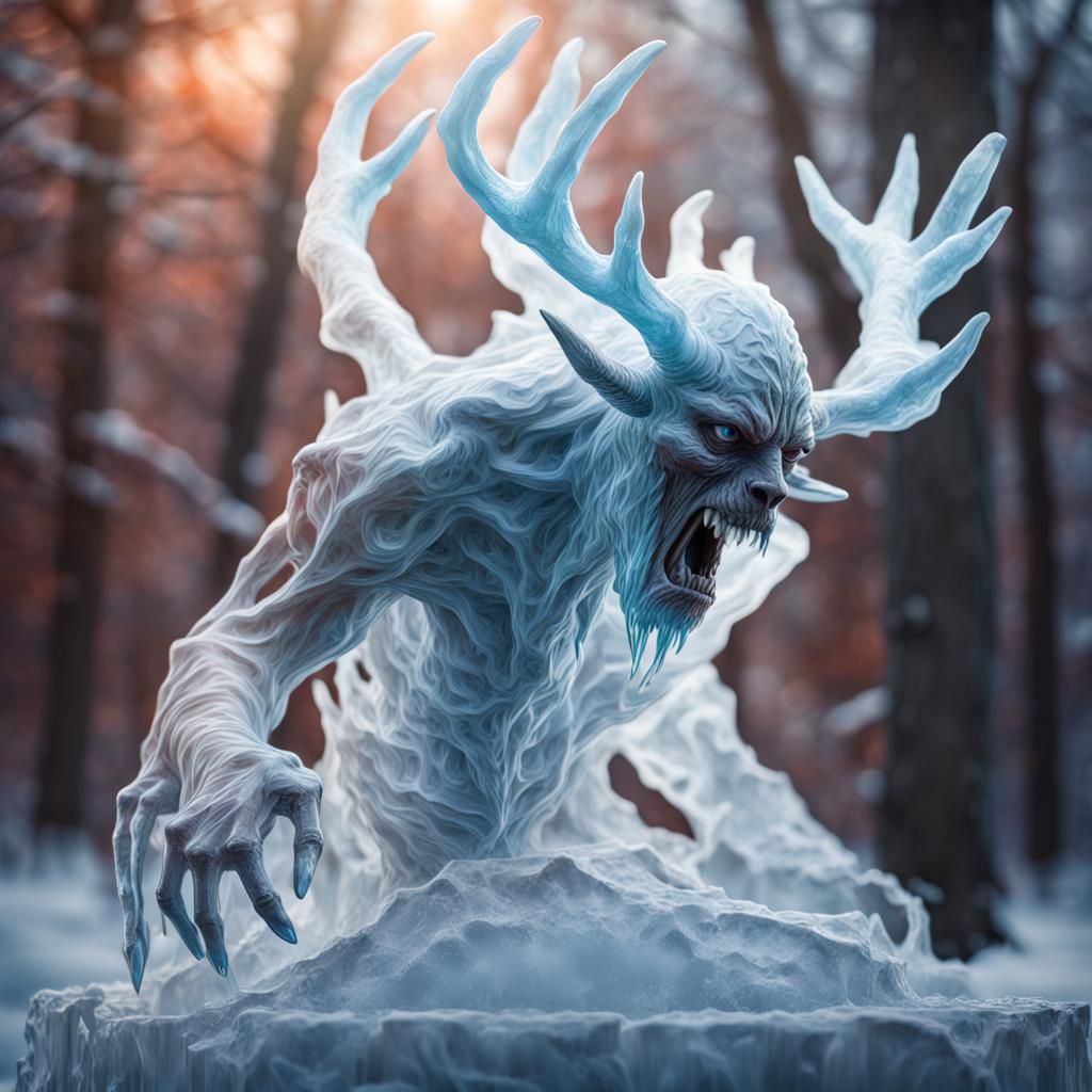 Frost Wendigo - AI Generated Artwork - NightCafe Creator