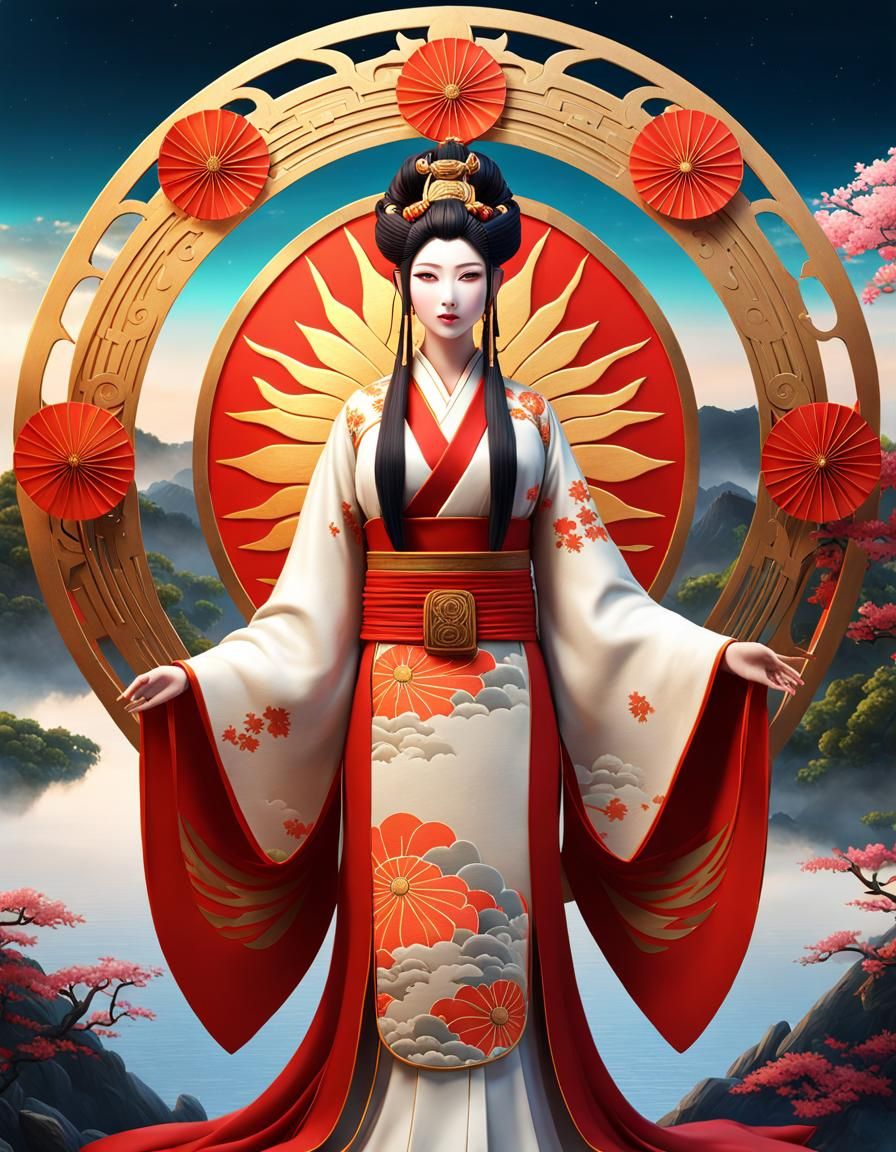 Amaterasu, the Japanese sun goddess - AI Generated Artwork - NightCafe ...