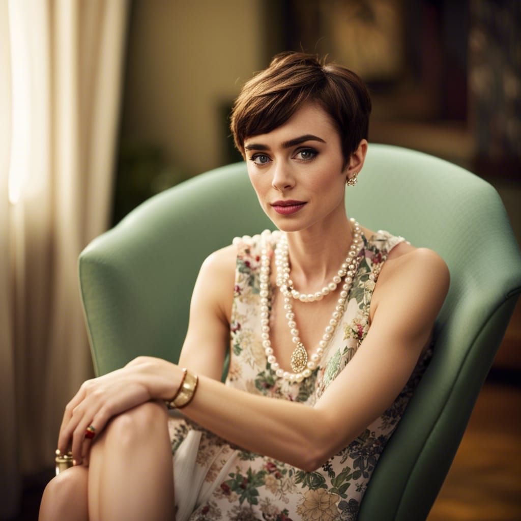 Lily Collins - AI Generated Artwork - NightCafe Creator