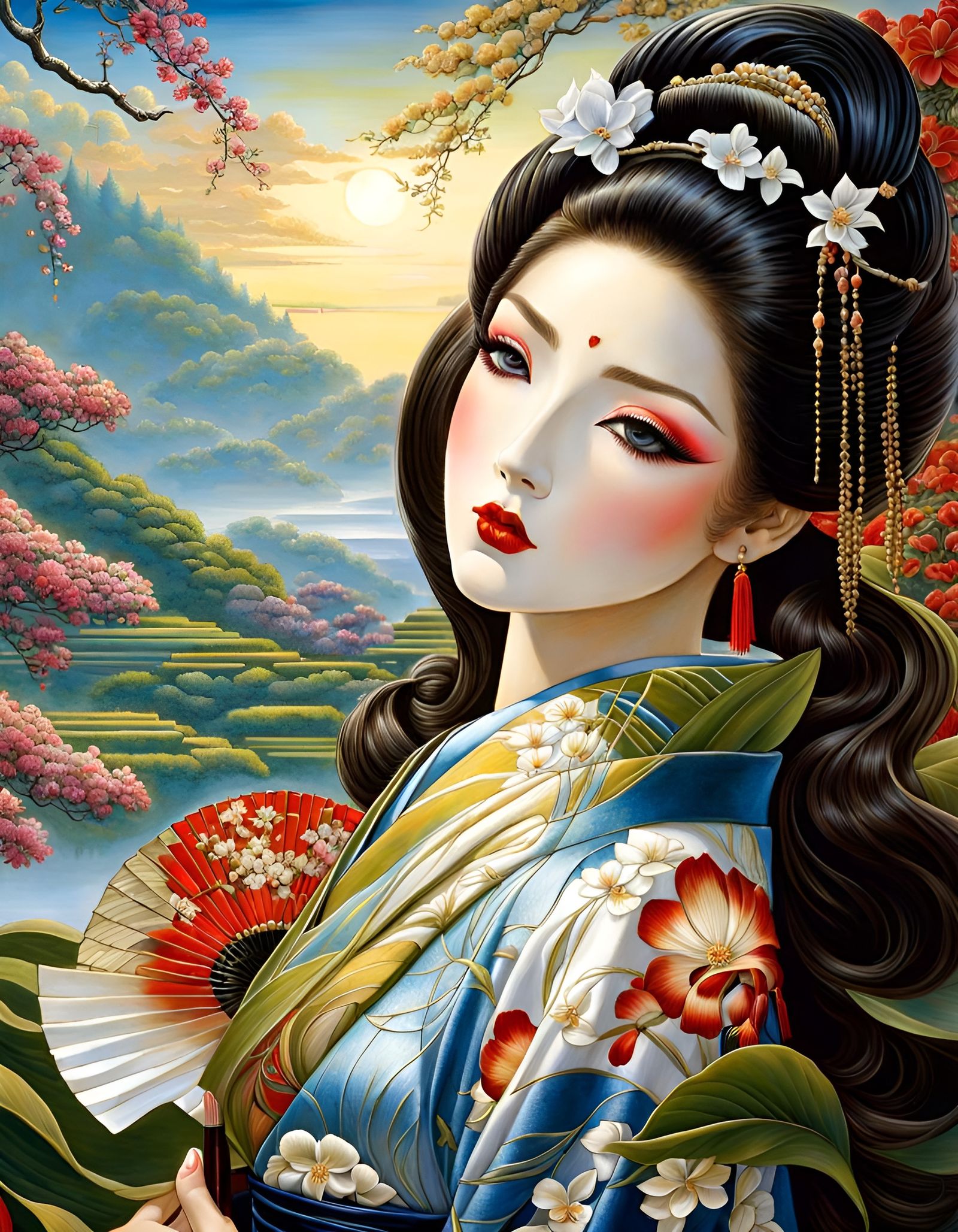 "Beautiful Geisha", Story-Tale Illustration - AI Generated Artwork ...