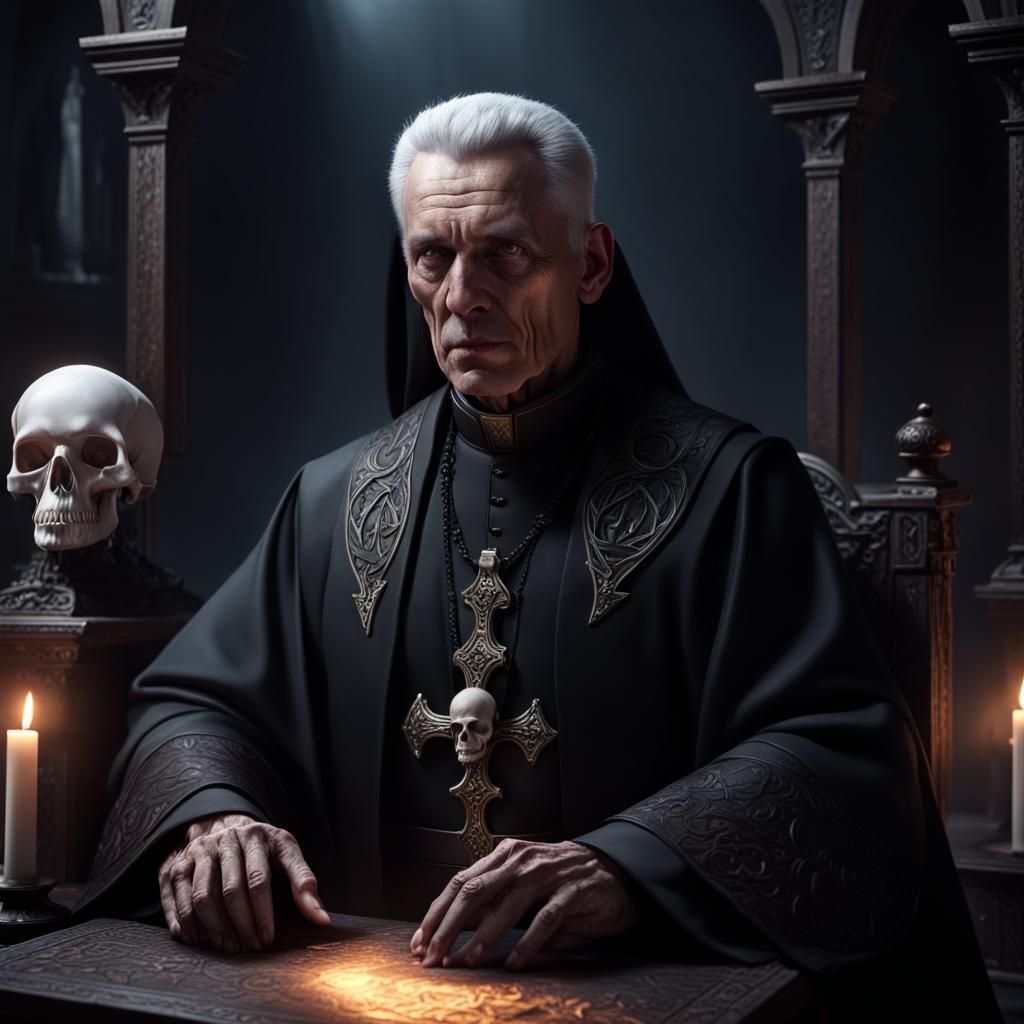 Bad Black Priest - AI Generated Artwork - NightCafe Creator