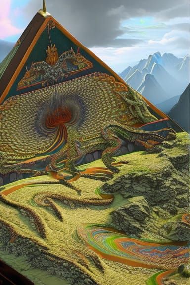 Beautiful Woman Goddess of Lizards atop Lizard Mountain Insanely ...