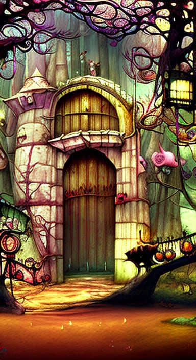 "There are enchanted gates in the fairy forest" - AI Generated Artwork ...