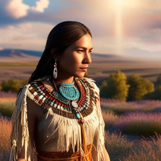 Sioux Lakota woman - AI Generated Artwork - NightCafe Creator