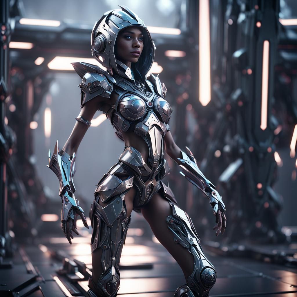 Futuristic dark elf girl shiny fullmoon epic - AI Generated Artwork - NightCafe Creator