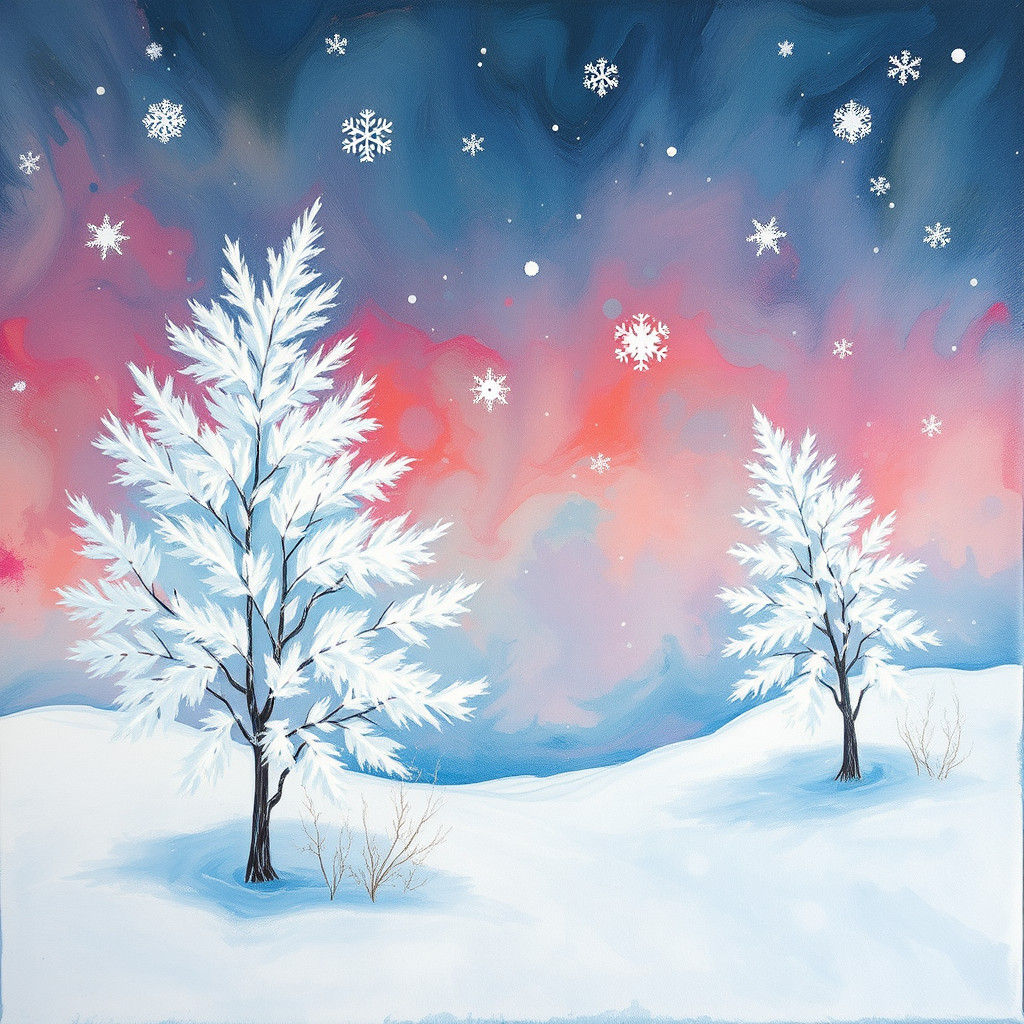 winter - Dazzling Abstract Winter Scene in Dreamy Ethereal T...