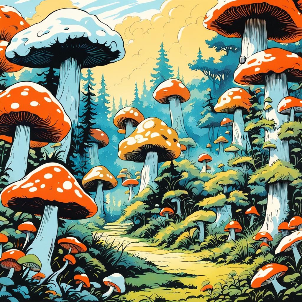 mushroom land - AI Generated Artwork - NightCafe Creator