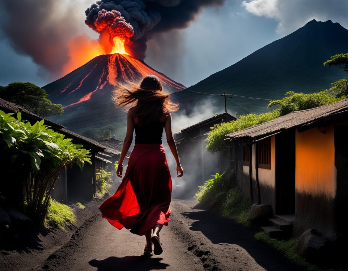 Volcano erupting - AI Generated Artwork - NightCafe Creator