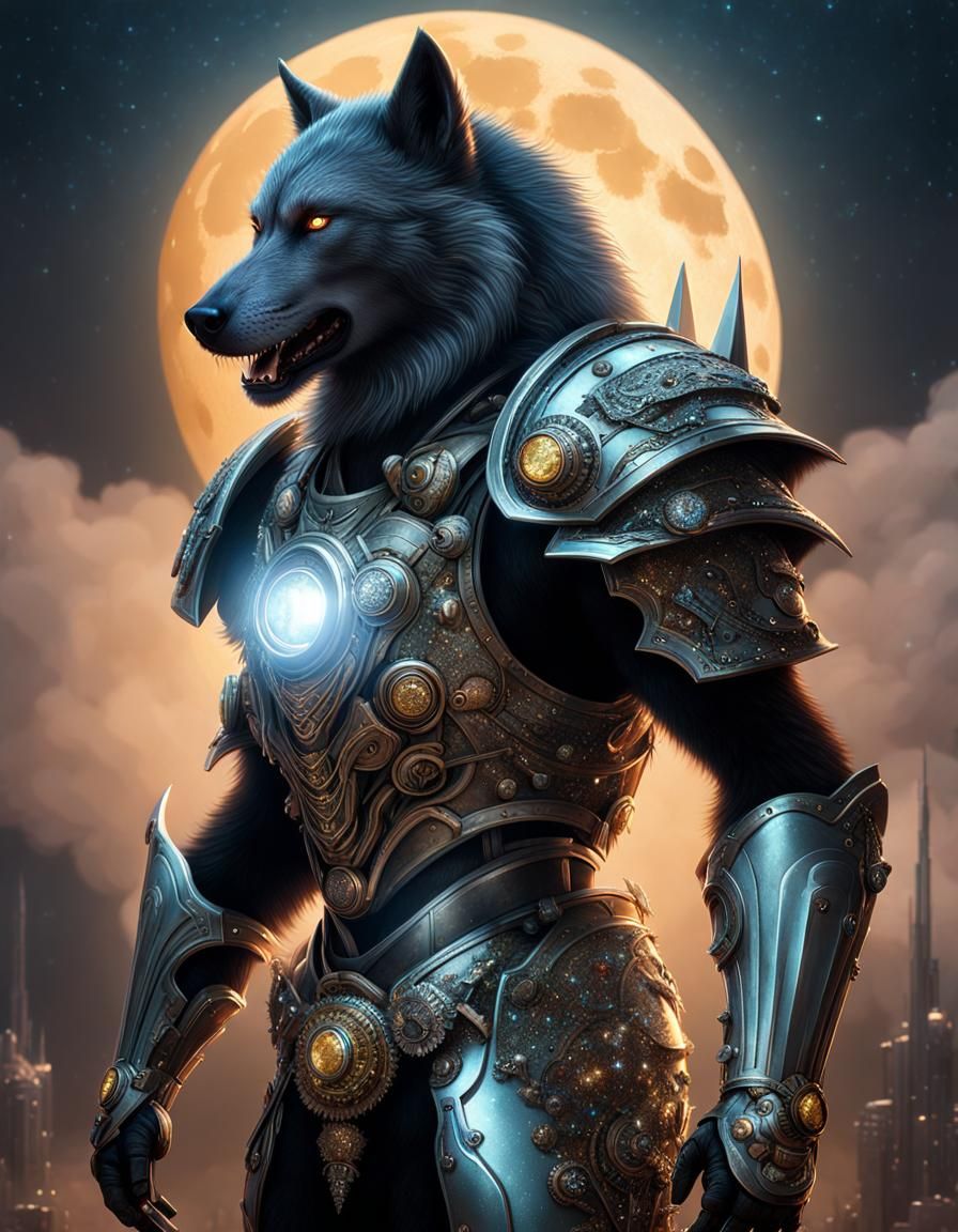 Cyborg werewolf - AI Generated Artwork - NightCafe Creator