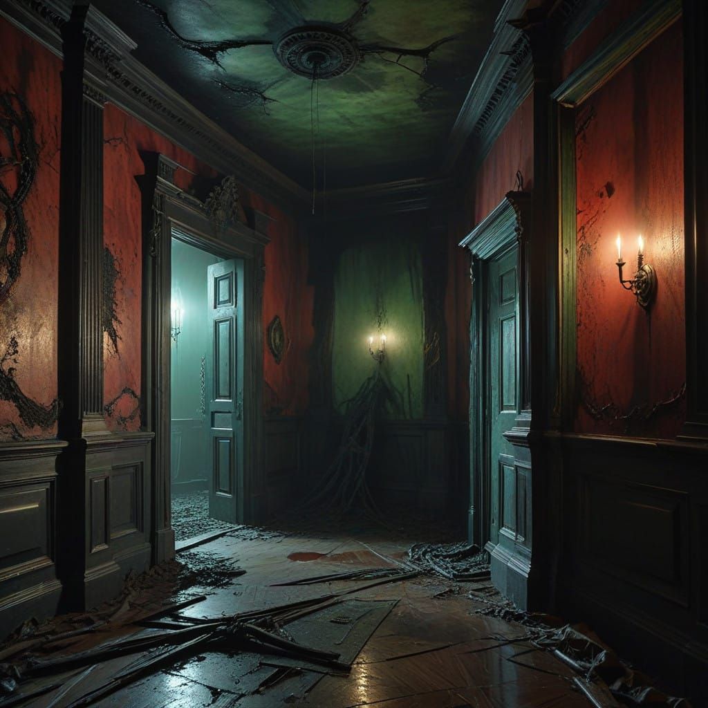 A dark, twisted entity, shrouded in tattered, black drapery, inhabits ...