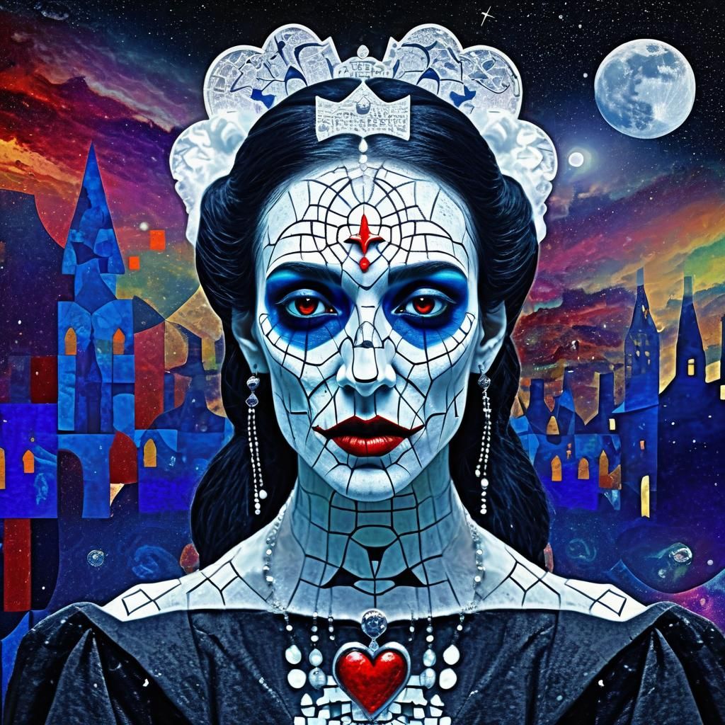 (liminal space)/vampire bride wet wash digital matte painting/cosmic ...