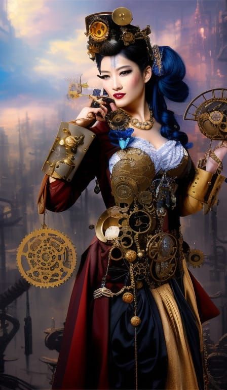 steampunk geisha - AI Generated Artwork - NightCafe Creator