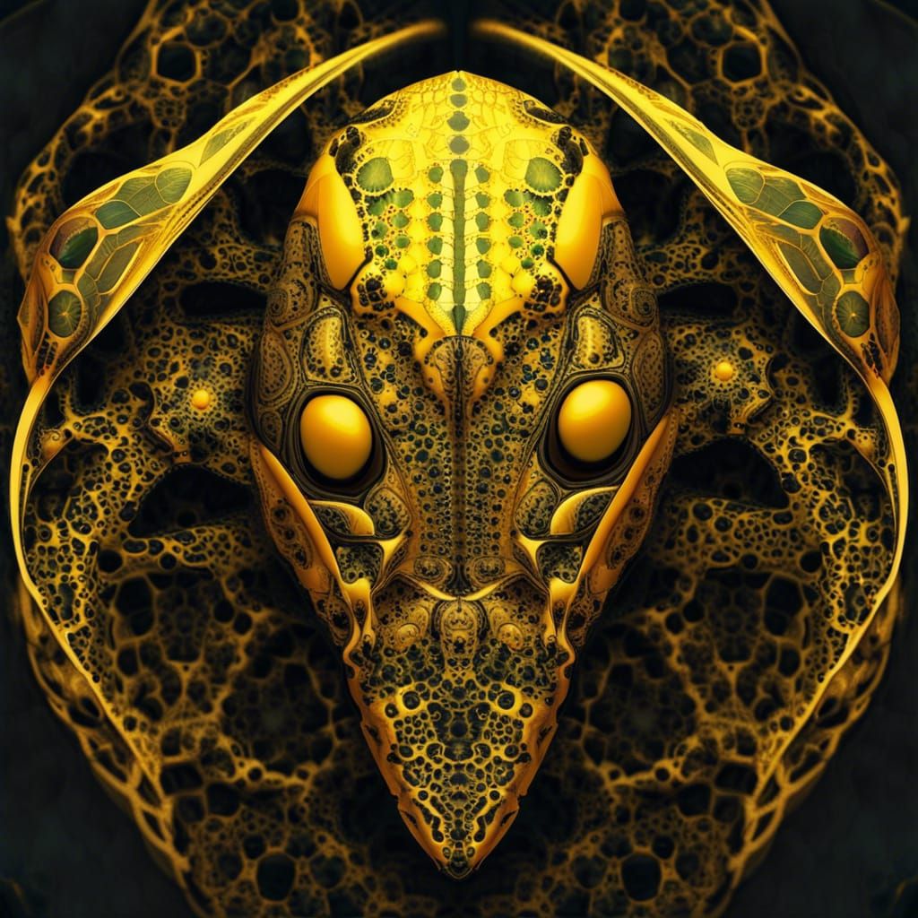 wasp Fused Humanoid Fractal Face Symmetrical By Saunier - AI Generated Artwork - NightCafe Creator