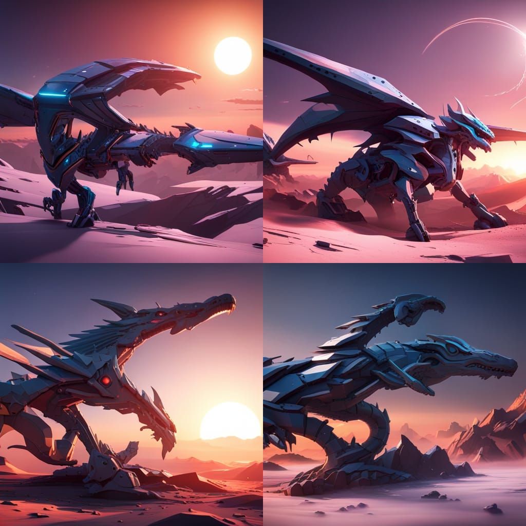 Mech dragons - AI Generated Artwork - NightCafe Creator