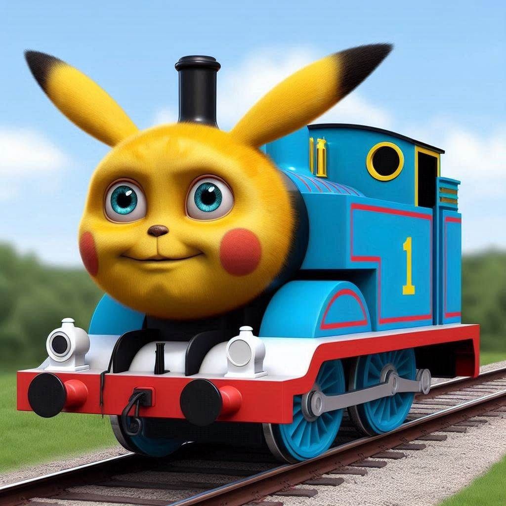 Pikachoo-choo (Pikachu and Thomas the Tank Engine) - AI Generated ...