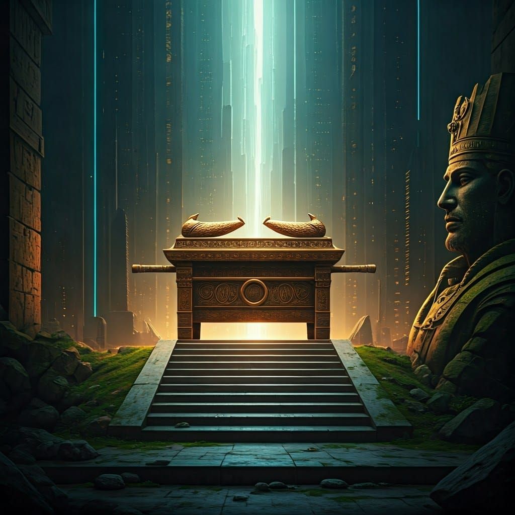 Ancient Ark Transforms Futuristic Metropolis - AI Art