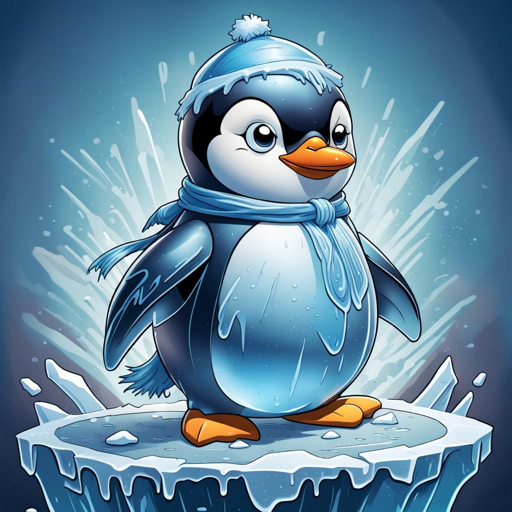 Frosted Ice Penguin - AI Generated Artwork - NightCafe Creator