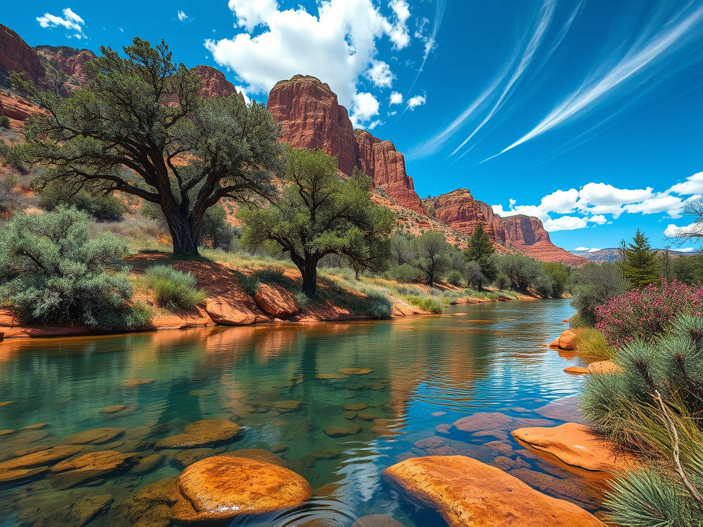 Red Rock Oasis near Sedona Arizona - AI Art