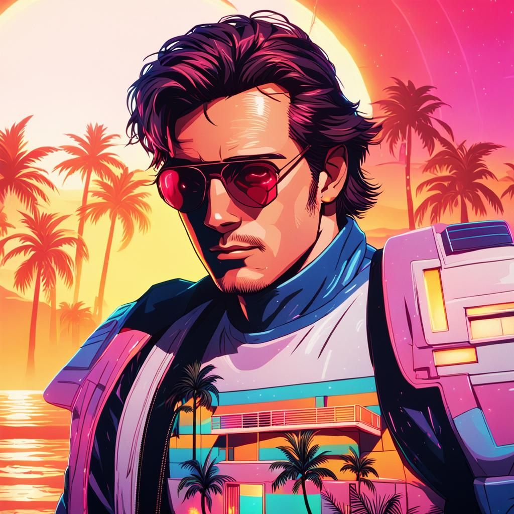 A captivating synthwave-inspired scene of Jack's House, with a ...