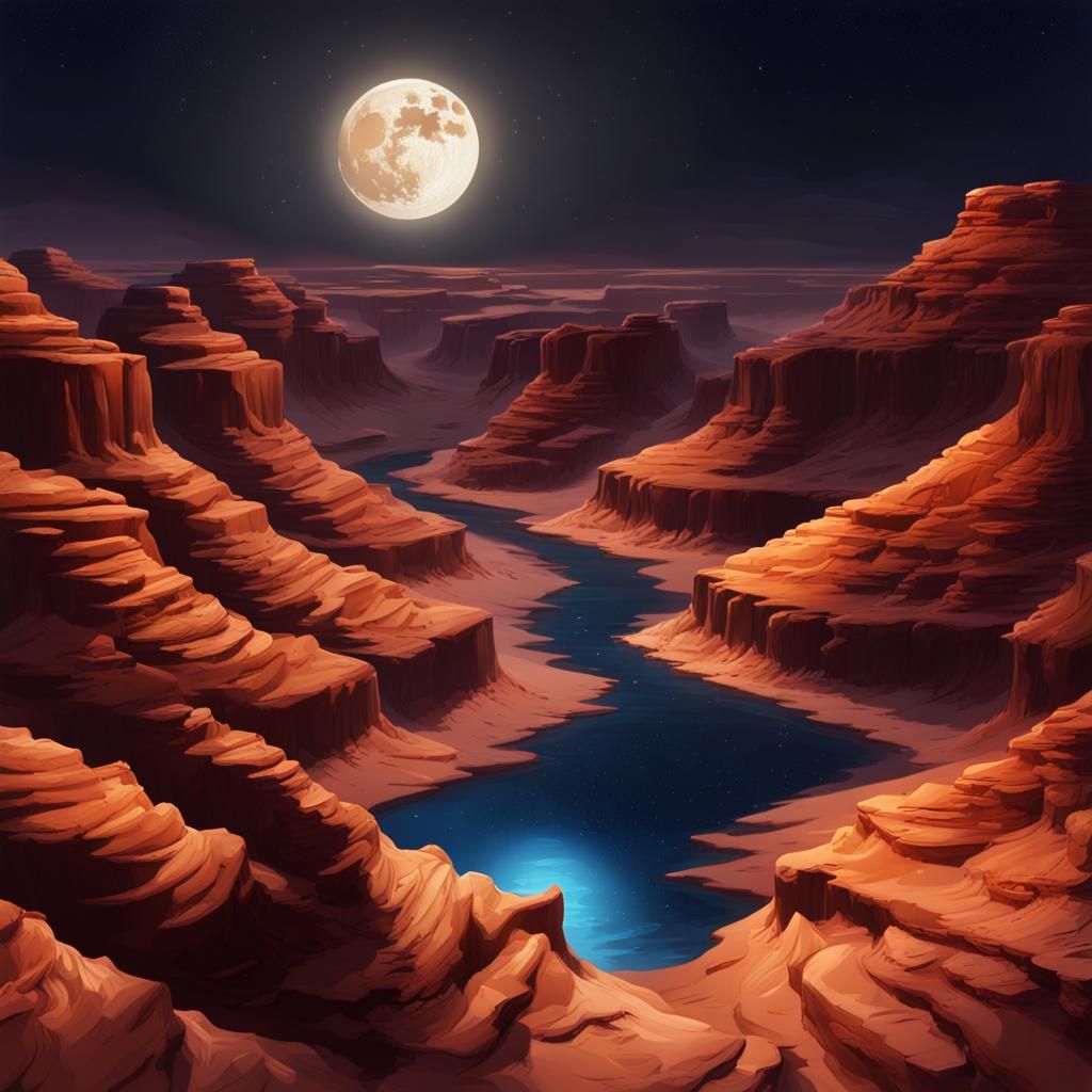 Calm at night - AI Generated Artwork - NightCafe Creator