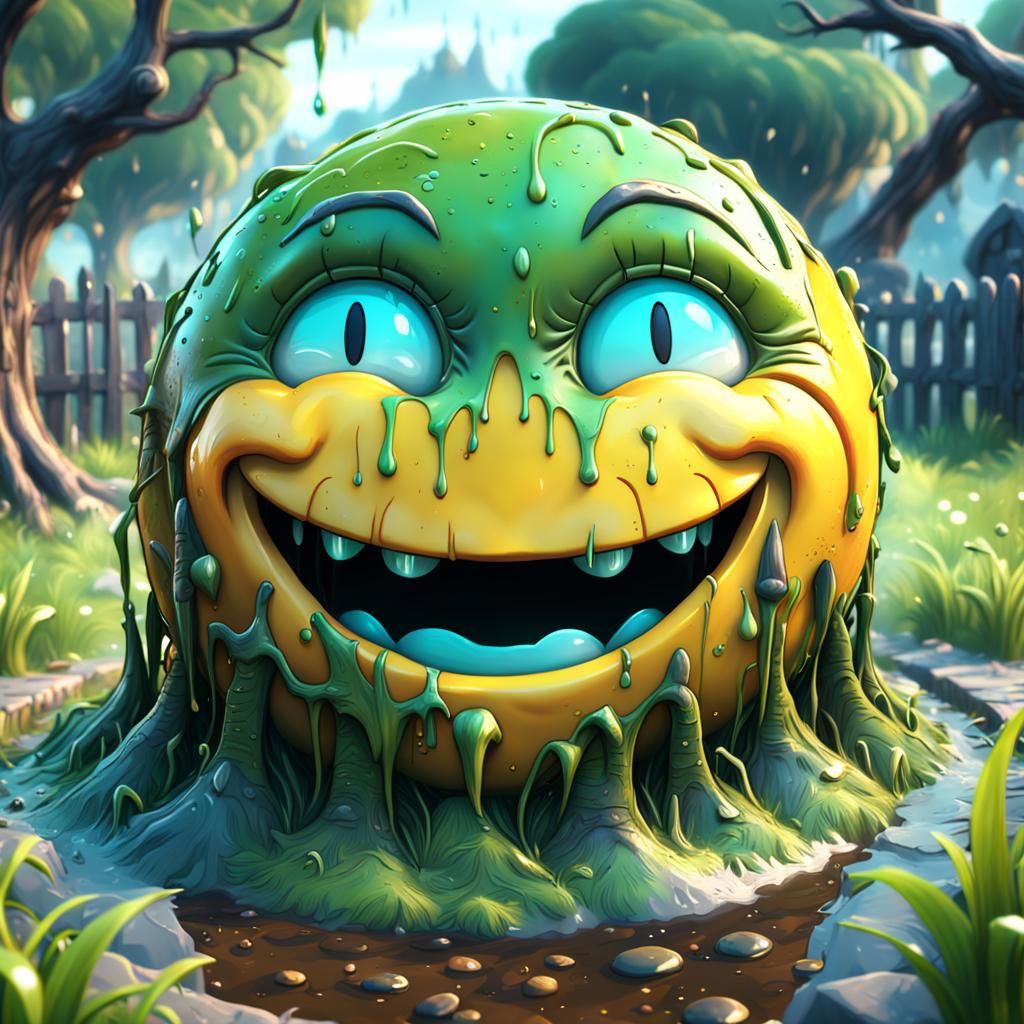 CRYING CREEPY SMILEY FACE yard. - AI Generated Artwork - NightCafe Creator