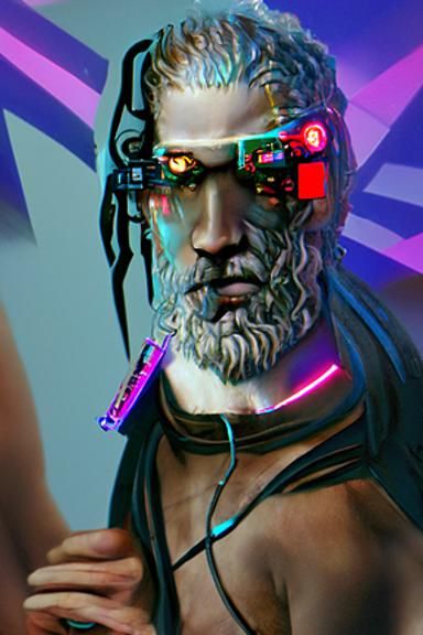 Cyberpunk Zeus - AI Generated Artwork - NightCafe Creator