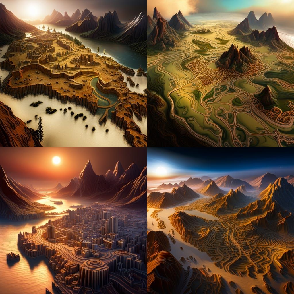 Usa ancient map in 3d - AI Generated Artwork - NightCafe Creator