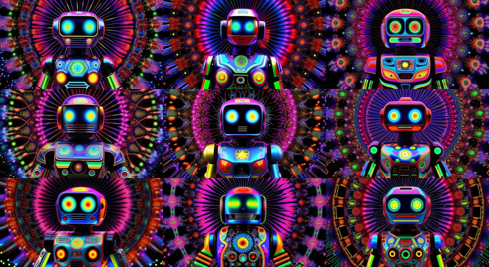 Psychedelic Hippie Robot - AI Generated Artwork - NightCafe Creator