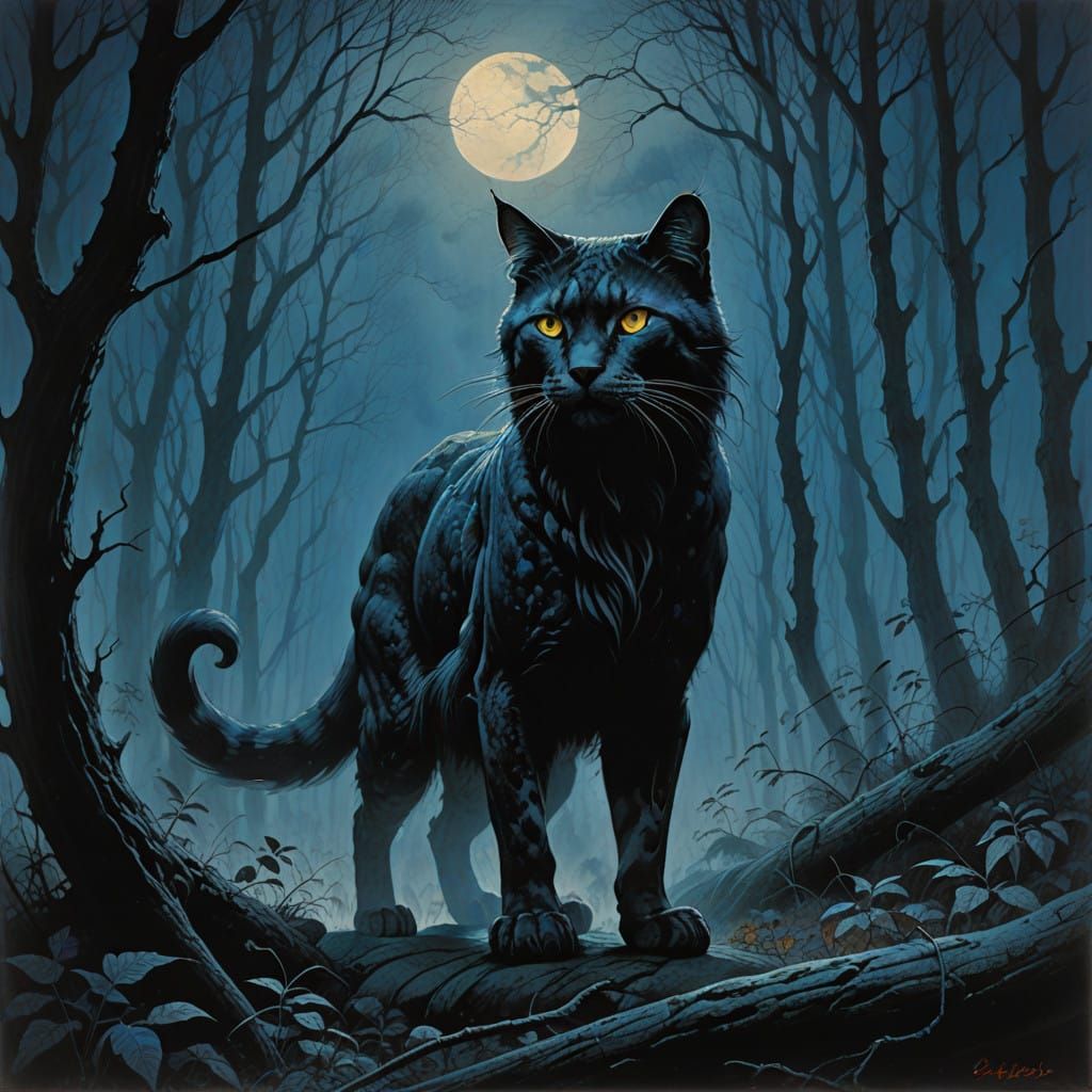 Nocturnal Predator Roaming - Mysterious Nocturnal Hunter Sta...